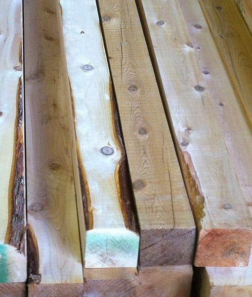 Outdoor Shower Cedar Posts - Knotty Cedar Posts